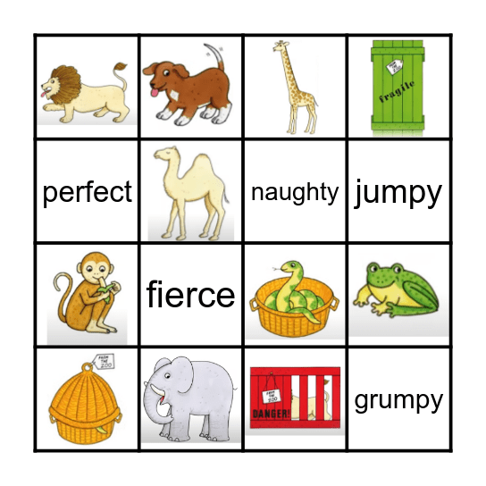 Dear Zoo Bingo Card