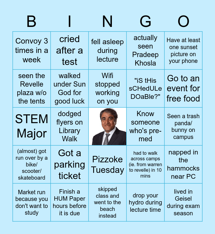 UCSD Bingo Card