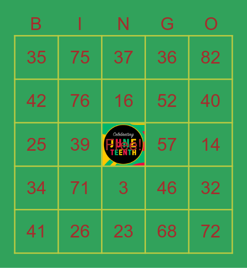 Juneteenth Bingo Card