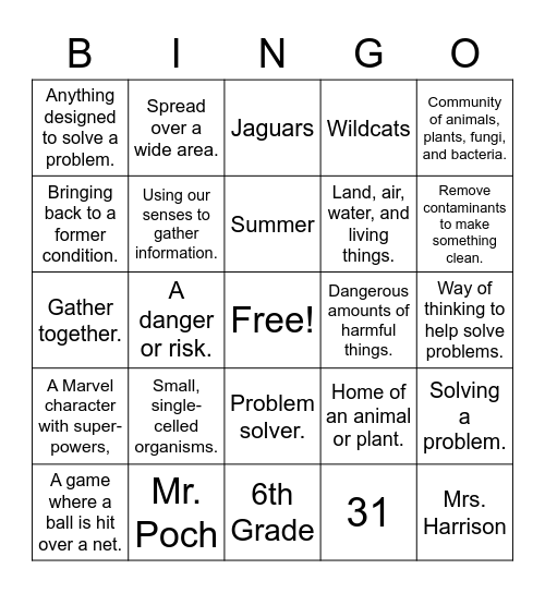 Environmental Engineering Bingo Card