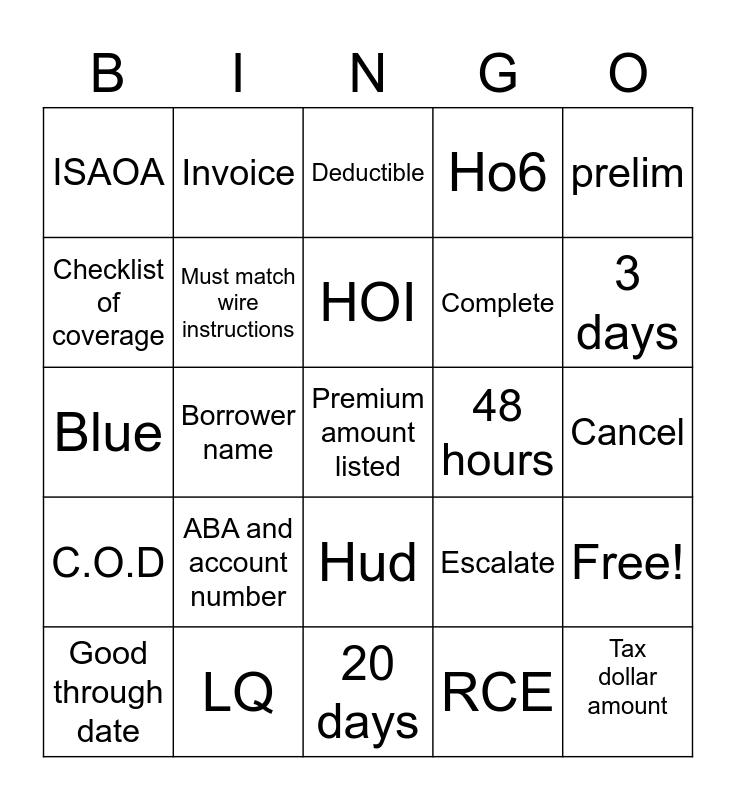 Bingo Card