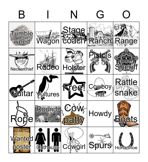 Wild West Bingo Card