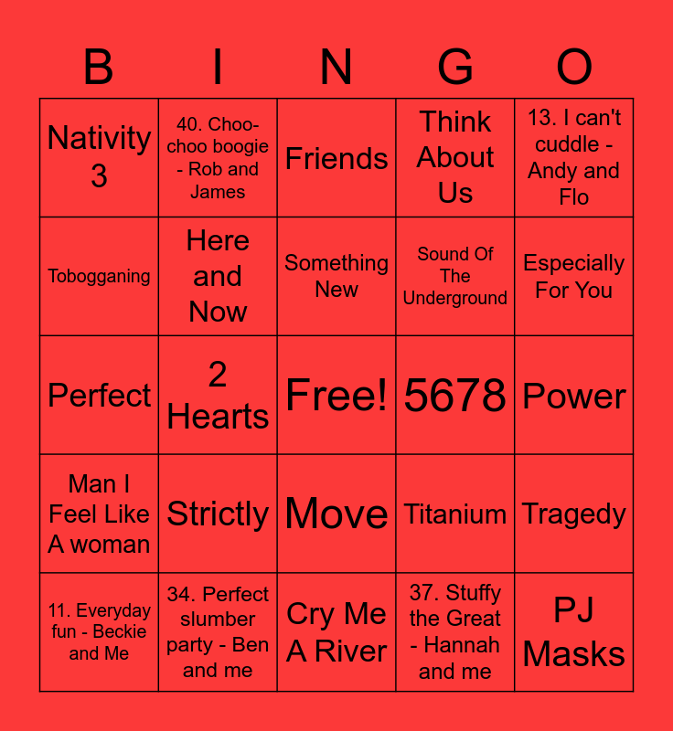 WSC: Copenhagen 66 semi final 2 Bingo Card