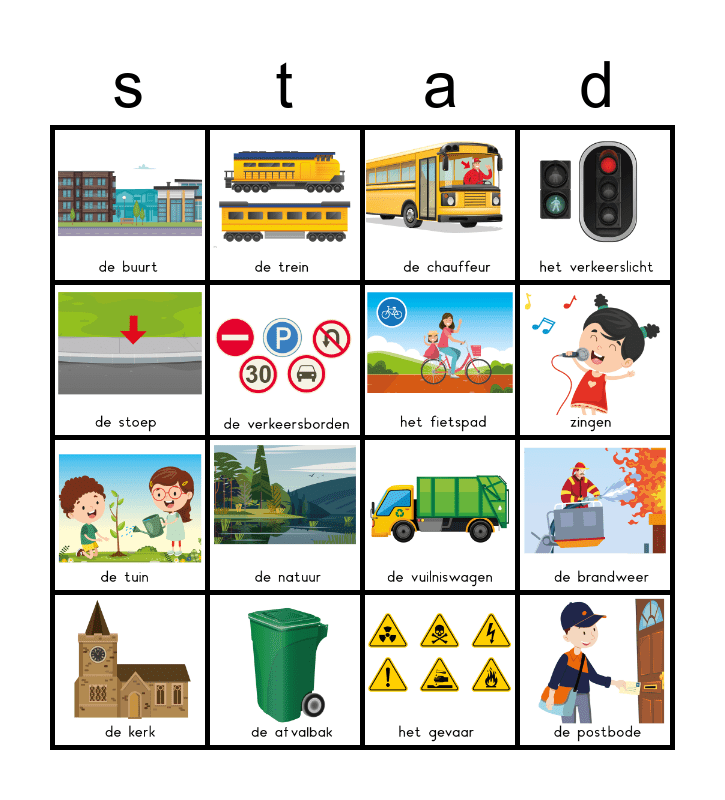 mijn dorp / mijn stad Bingo Card