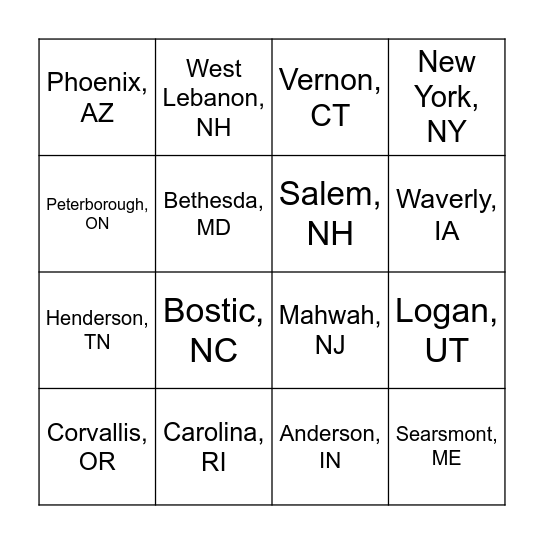 Intro Bingo! Bingo Card