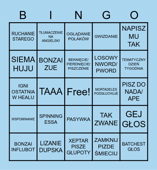 DISCORD Bingo Card