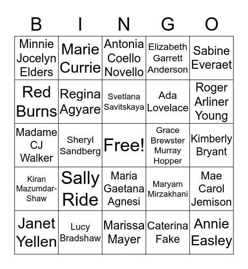 WOMAN IN WORLD OF STEM Bingo Card