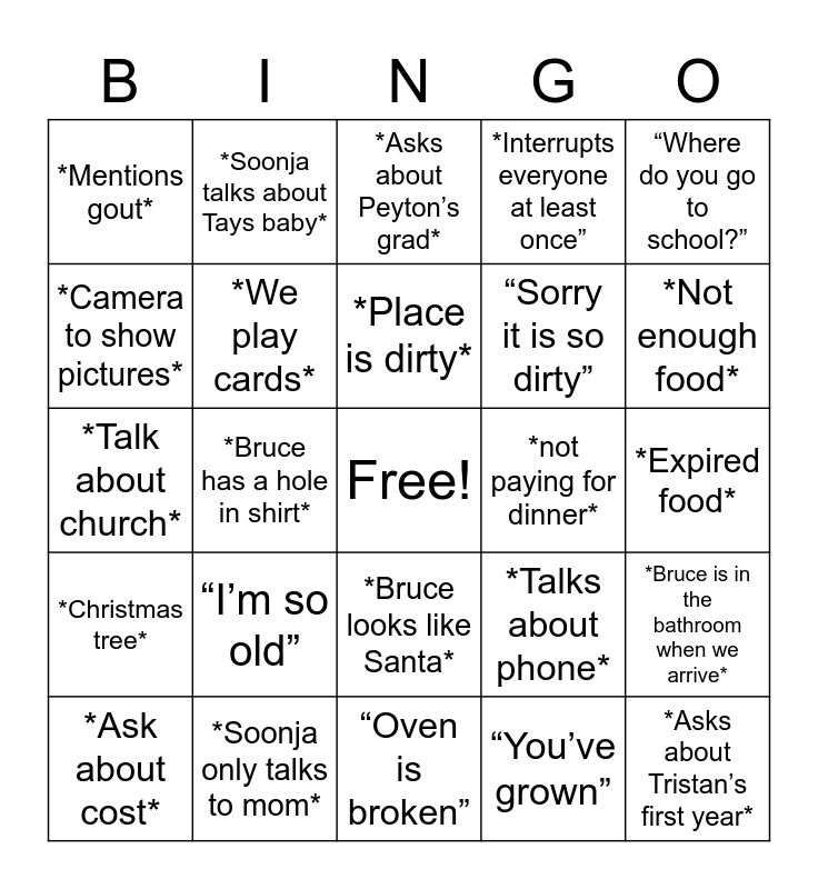 Broonja Yo Bingo Card