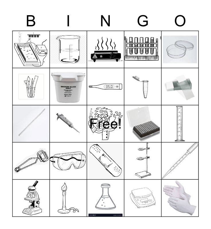 Science Lab Equipment Bingo Card