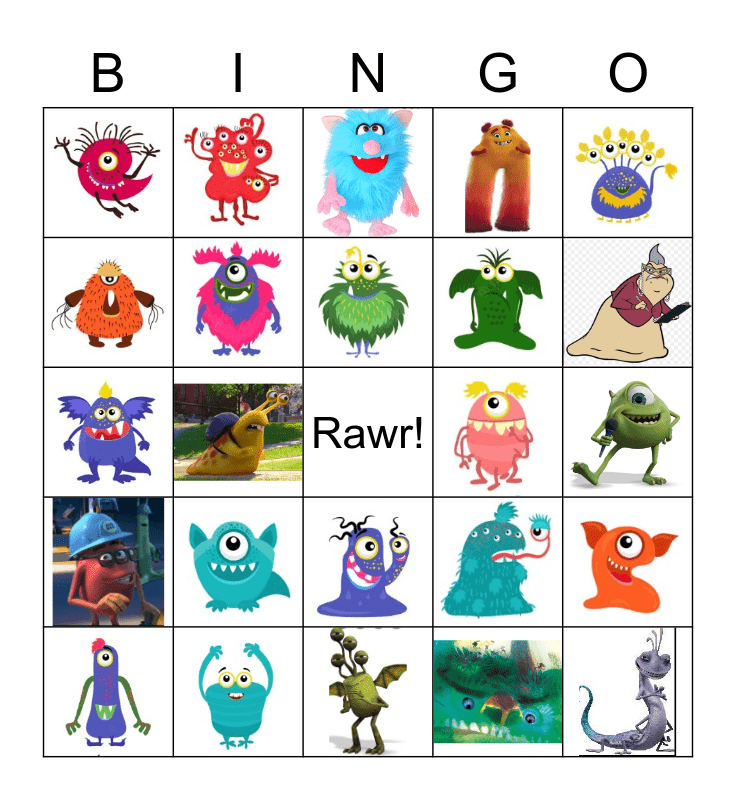Monster Bingo Card