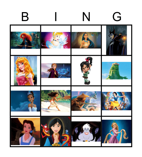 Disney Bingo Card