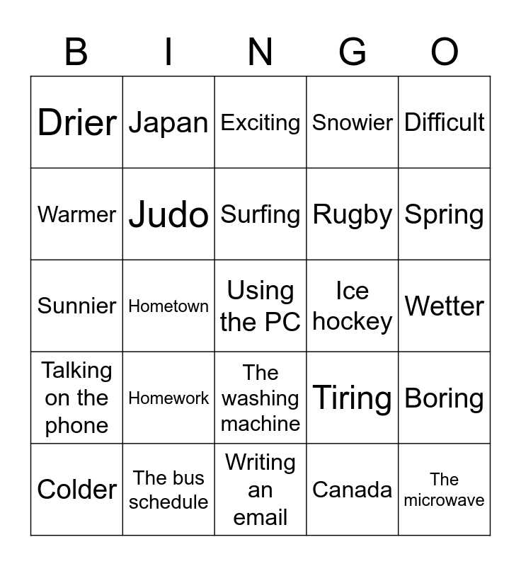 C3 Lesson 14 Bingo Card