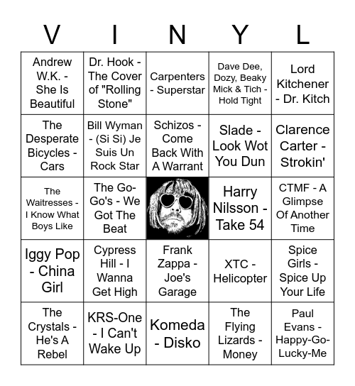 Vinyl Bingo Card