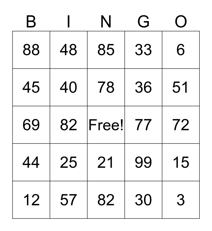 10 more Bingo Card