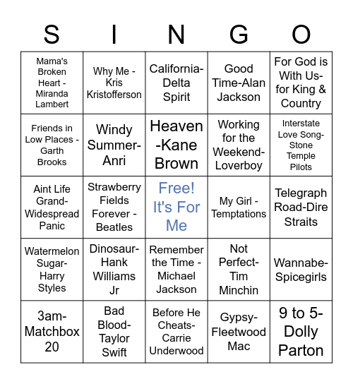 Feel Good 2 Bingo Card