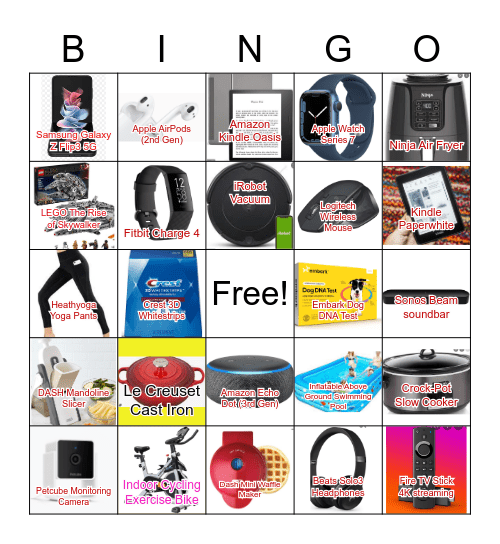 Amazon Prime Day Best Selling Items Bingo Card Amazon Prime Day Best Selling Items Bingo Card