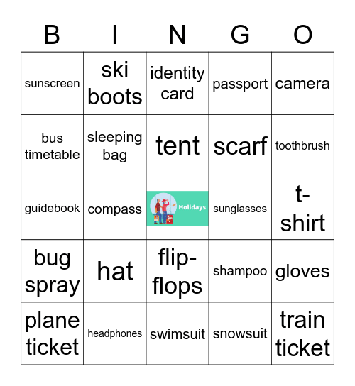 What's in my suitcase? Bingo Card