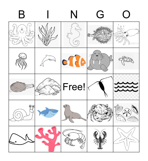 Oceans Bingo Card