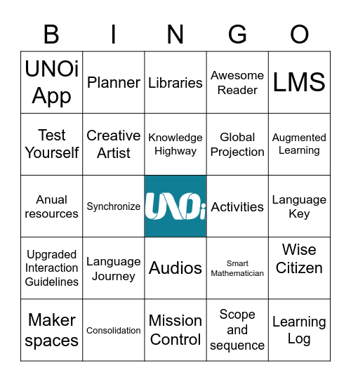 ELEMENTARY UNOi BINGO Card