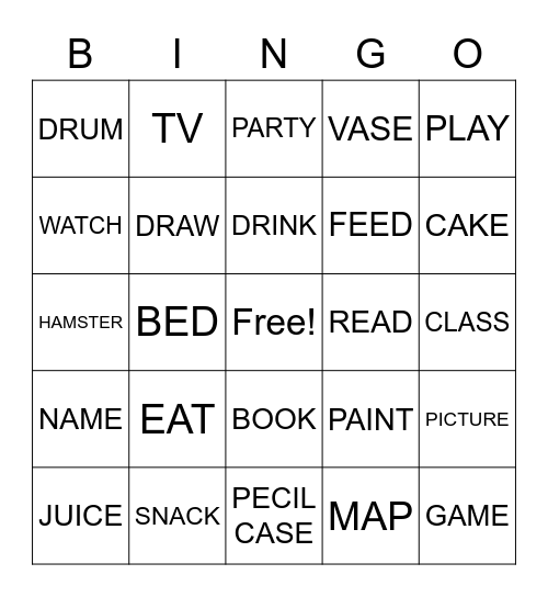 CLASS PARTY Bingo Card