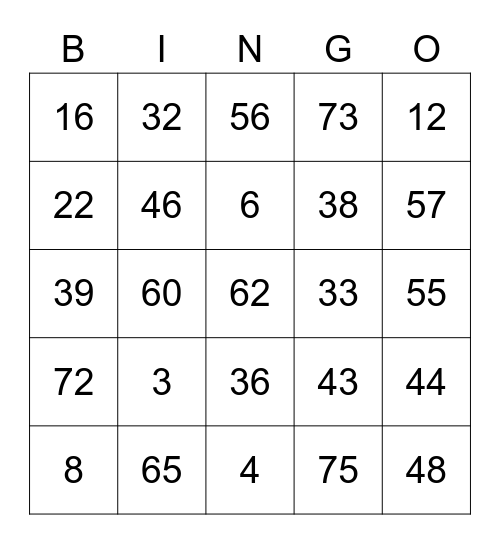 Steel's Bingo Card (Round 1) Bingo Card