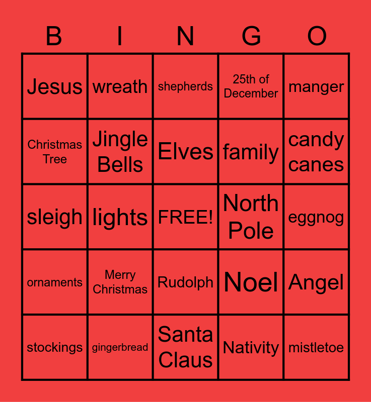 Christmas Bingo Card