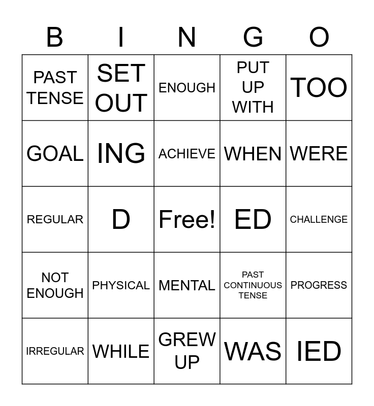 Level 3 Chapter 5 Bingo PCT Bingo Card