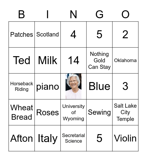 GRANDMA BINGO Card