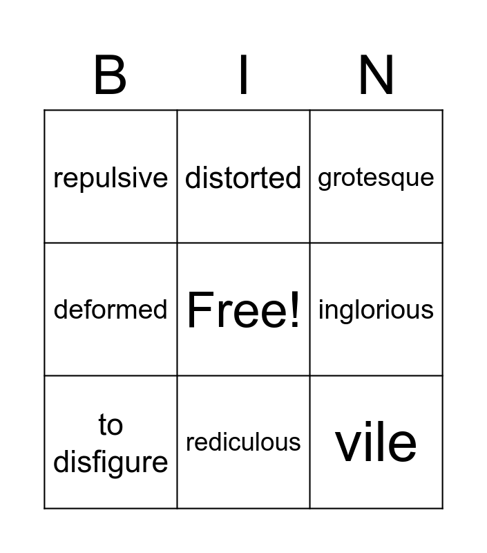 Name 5! Bingo Card