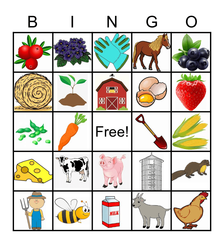 Farm WI Agriculture Bingo Card