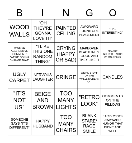 TRADING SPACES BINGO Card