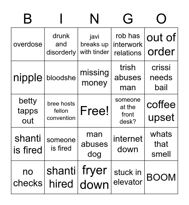 CQ BS Bingo Card