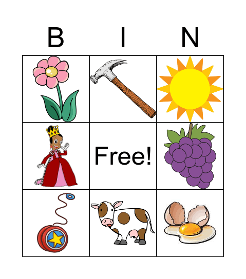 Beginning Sounds a-z Bingo Card