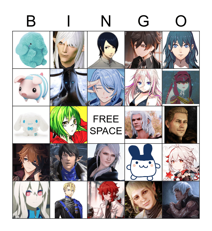 Favorite Character Bingo Card