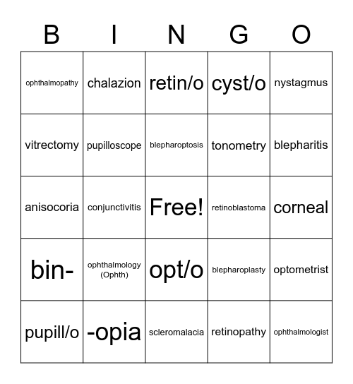 Chapter 12 | The Eye Bingo Card