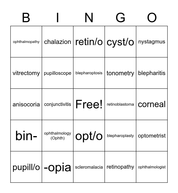 Chapter 12 | The Eye Bingo Card