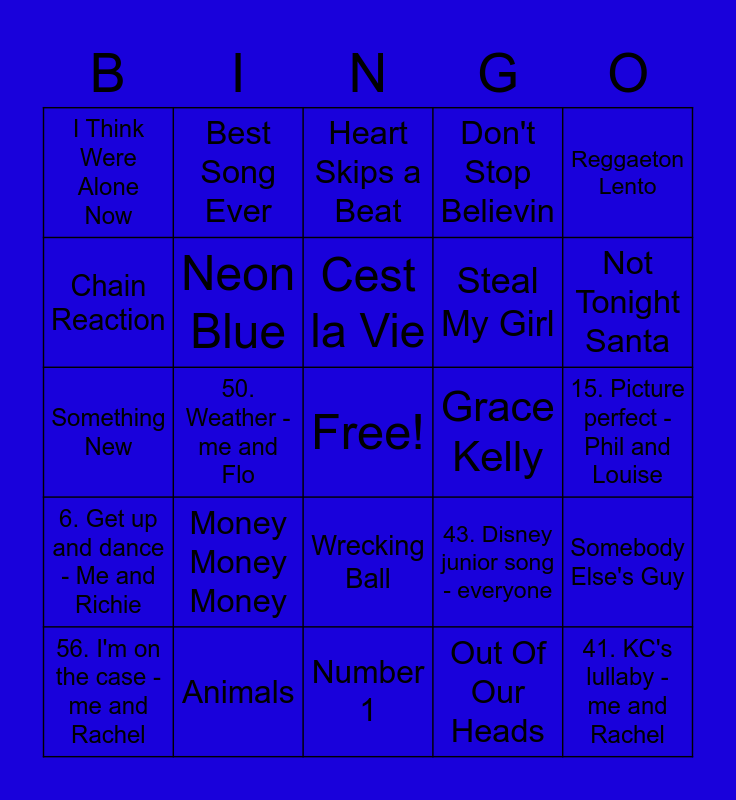 Dark Blue - Katy Bingo Card