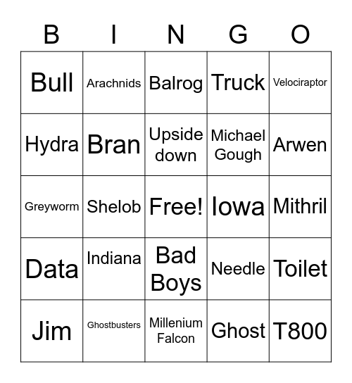 Gen Geek Bingo Card