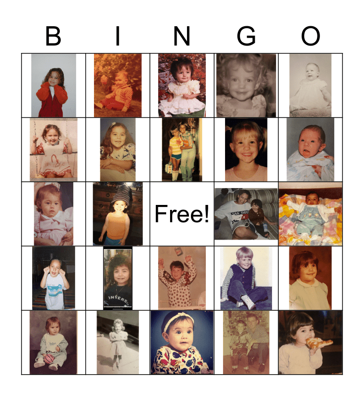 HealthySkin 'Little me" Bingo Card