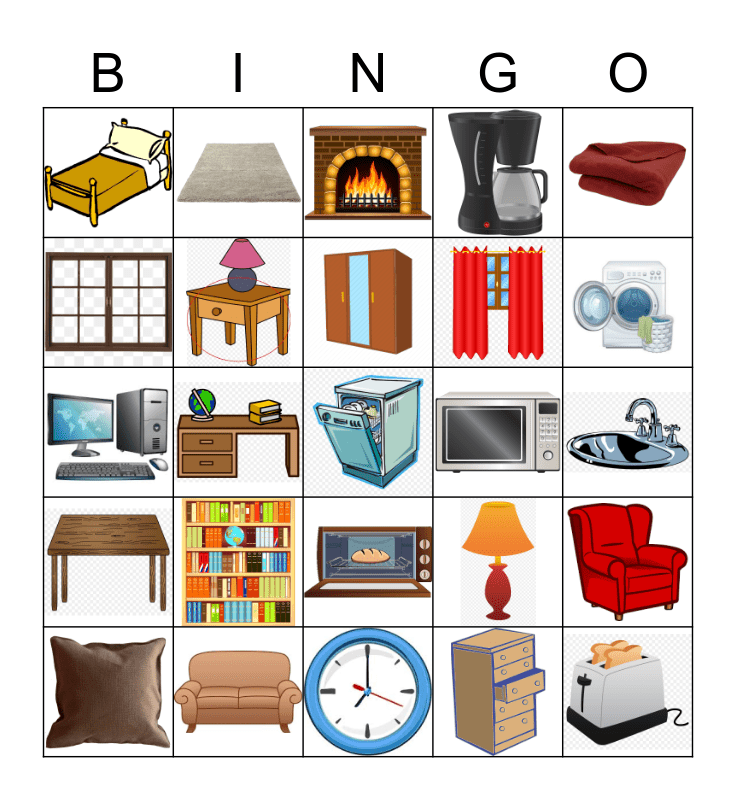 FURNITURE Bingo Card