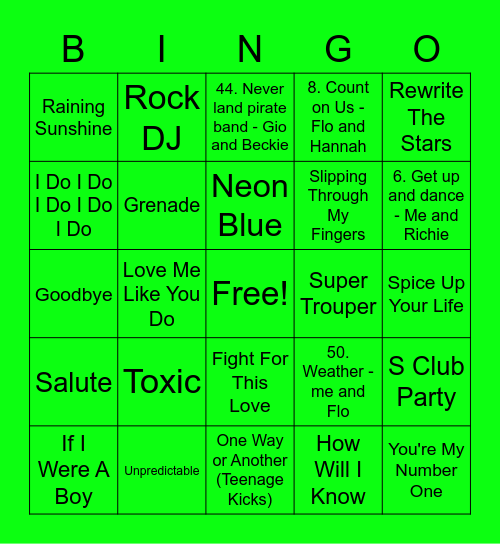 Green - Kemi Bingo Card