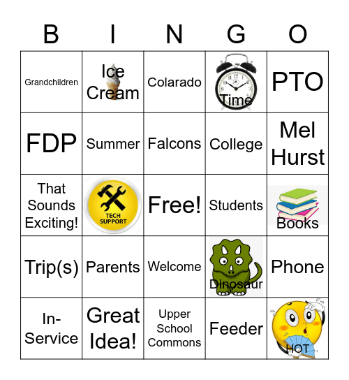 Upper School Faculty Meeting Bingo 8/12/22 Bingo Card