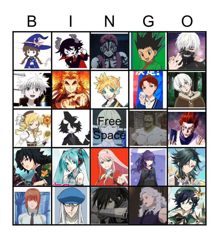 Favorite Character Bingo Card