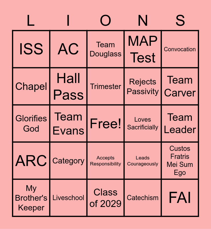 CROSSOVER PREP Bingo Card