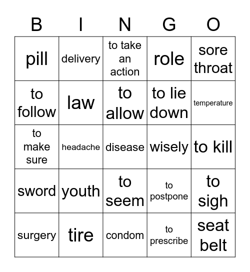 B3 L25 Bingo Card