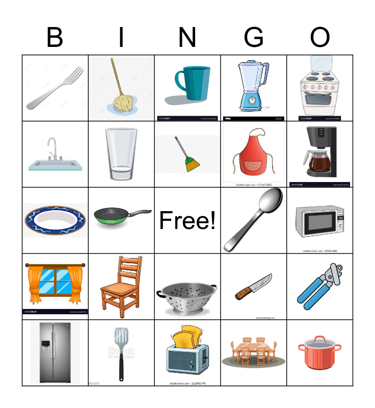 Kitchen Bingo Card