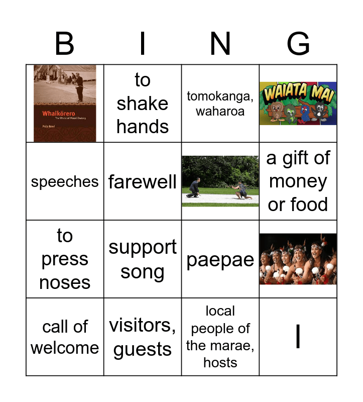Pōwhiri Process Bingo Card