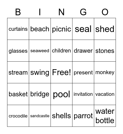 Storybook Review Bingo Card