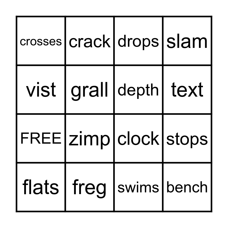 Substep 2.2 Bingo Card