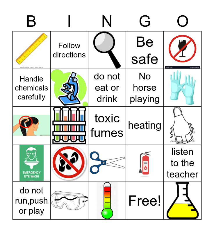 Lab Safety Bingo Card